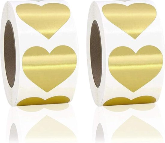 1000 Stuks Gouden Hartstickers - Zelfklevende Decoratieve Stickers (25 ...