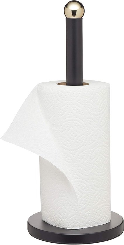 oCreon MasterClass Keukenrolhouder – RVS - 36 -2 x 15 -6 cm - Zwart/Brass | bol