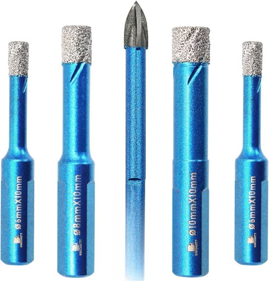 Droge Diamant Boor Set, BRSCHNITT 5 stks 1/4,5/16,3/8 inch Metselwerk ...