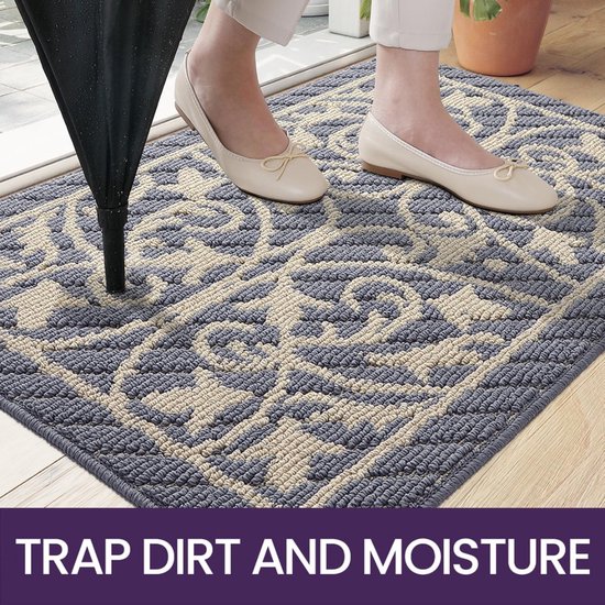Droogloopmat voor Binnen, 50 x 80 cm, Vuilvanger Mat, Antislip, Wasbare ...