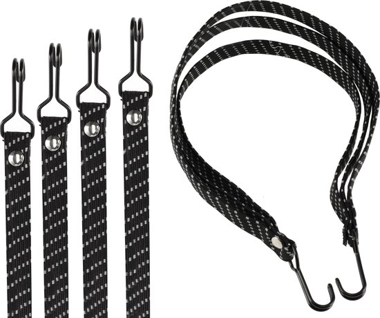 Snelbinders 4 stuks - spinbinder met 3 elastieken en ijzeren haken ...