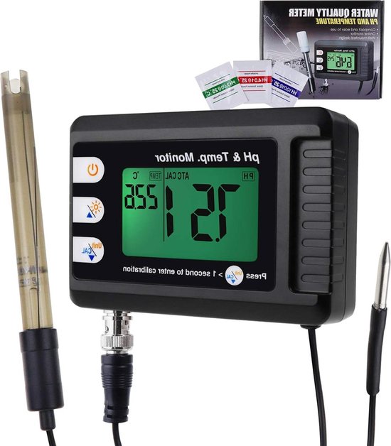 Digitale combo pH-temperatuurmeter - aquariumthermometer met ...