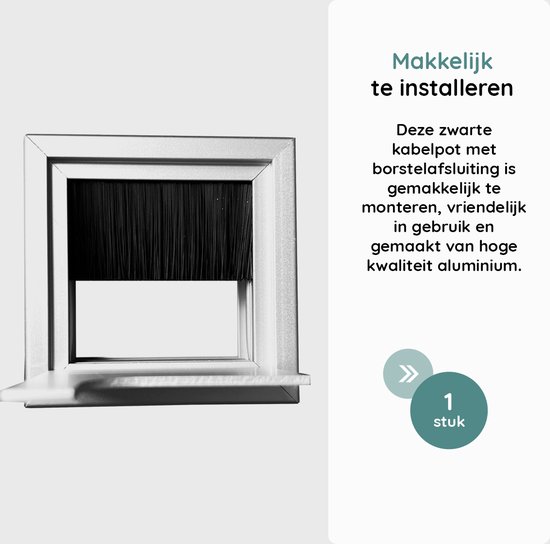 Eleganca kabeldoorvoer – Kabel Organiser – Kabelgoot Bureau – Vierkant ...