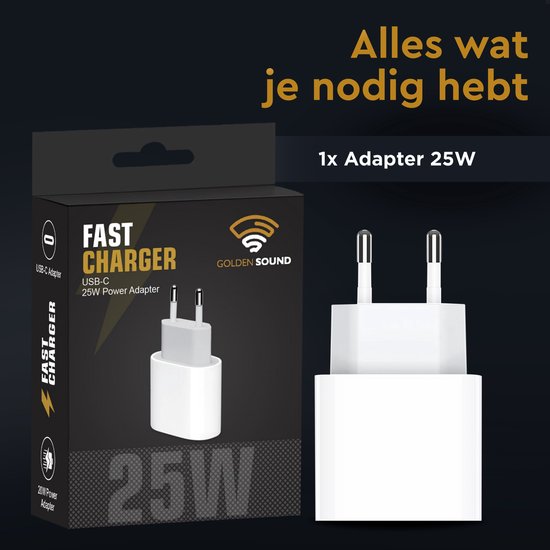 USB C Adapter 25W - Oplader - Snellader - USB C Oplader - Adapter USB C ...