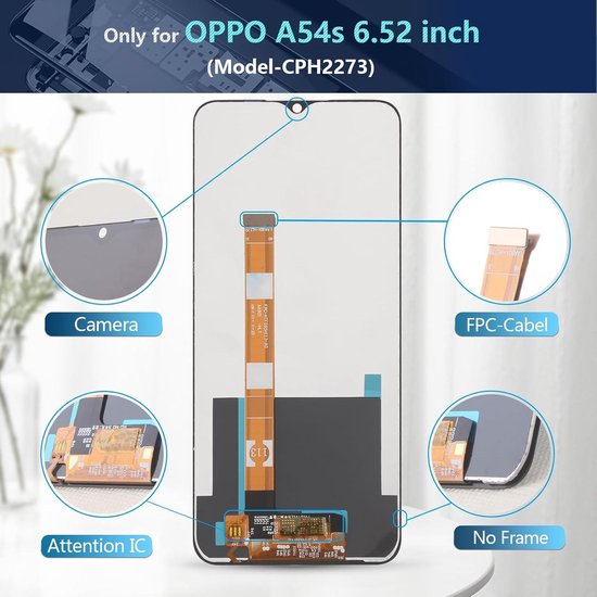 Lcd-display voor Oppo A54s CPH2273 - 6.52 inch touchscreen vervanging ...