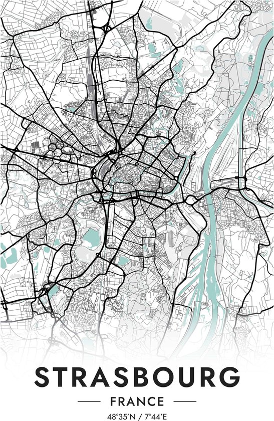 Strasbourg Poster | Frankrijk Poster | Blauw Poster | Stad Poster ...