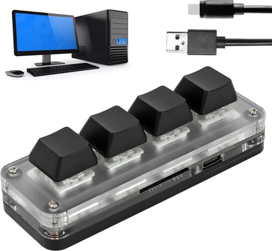 Toets Gaming-Toetsenbord Mechanisch Type C Programmering Zwart RGB ...