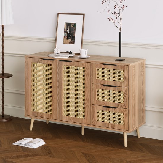 Gutent Dressoir, Natuurlijke kleur, Vintage rotan design, Natuurlijk ...
