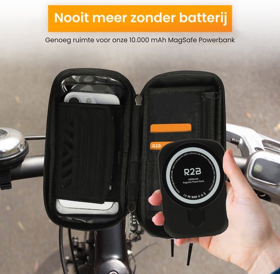 R2B Telefoonhouder Fiets Waterdicht + Powerbank 10.000 mAh - 2 tot 4 ...