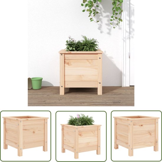 The Living Store Plantenbak 40x40x39 cm massief grenenhout - Plantenbak - Houten... | bol