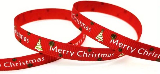 Kerst lint 5 meter rood Merry Christmas - inpakken - cadeau - versieren ...
