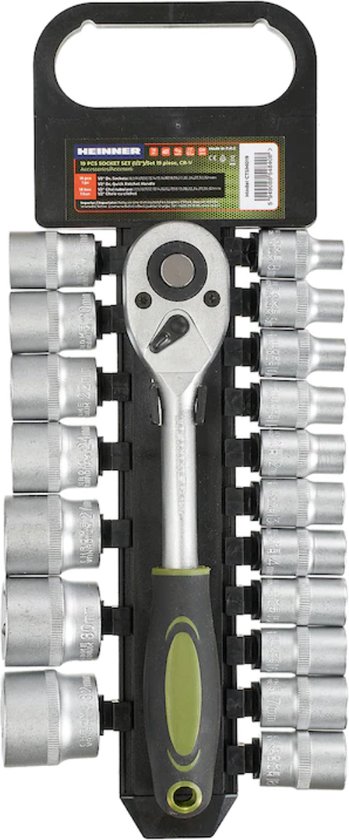 Heinner 19-delige 1/2" Doppenset met Ratel - Semi Professionele ...