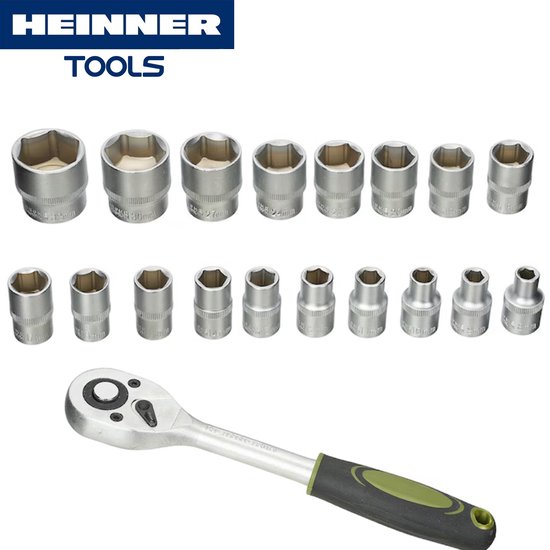 Heinner 19-delige 1/2" Doppenset met Ratel - Semi Professionele Dopsleutelset 8-32 mm... | bol