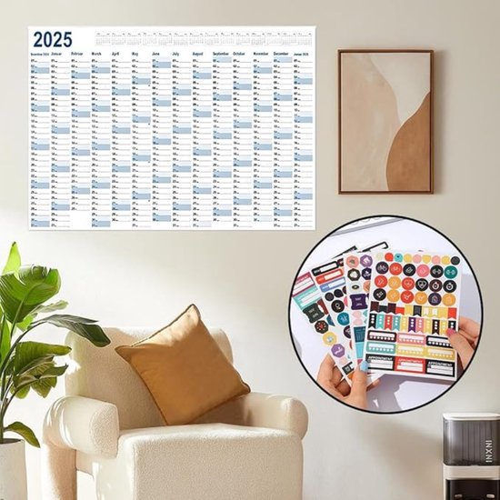 LifeStages - Jaarkalender 2025 - Wandkalender - Jaarplanner 2025 - Vouw ...