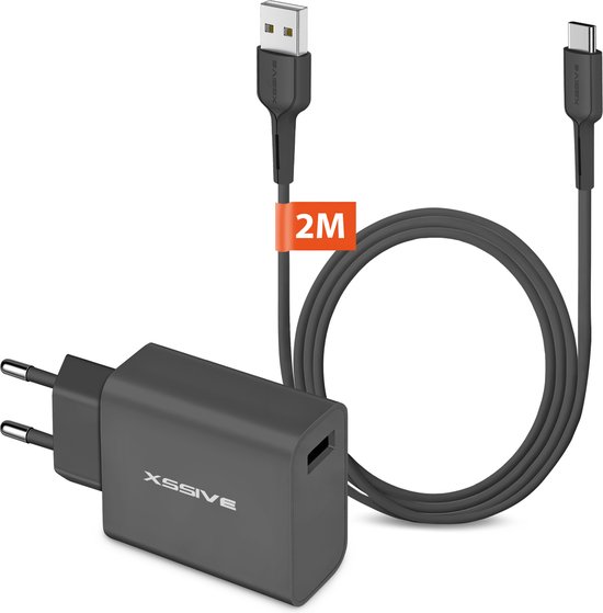 USB Lader met USB-A naar USB-C Kabel 2 Meter - 18 Watt - Fast Charger | bol