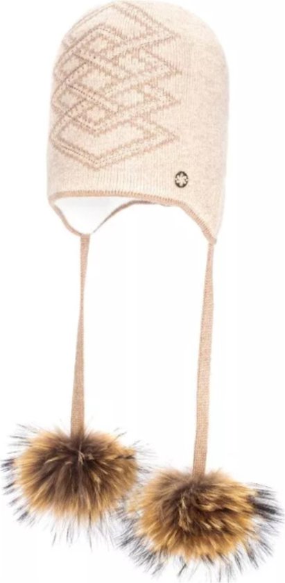 Granadilla Langin Winter Muts - Beige - Luxe Gevoerde Muts met Pompons ...
