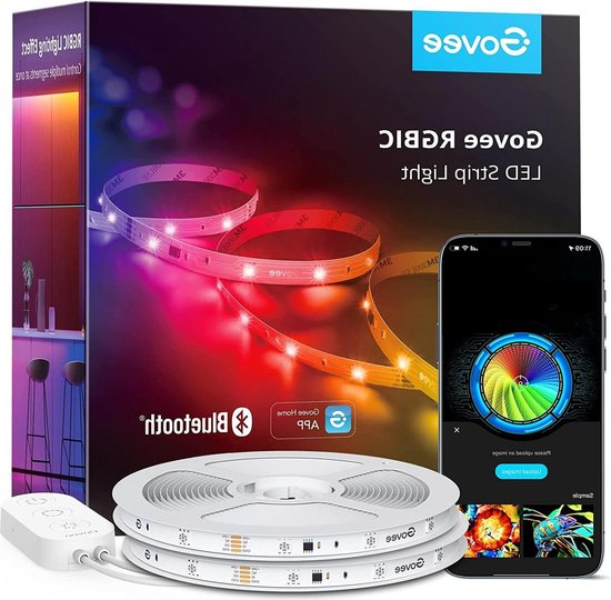 20 m RGBIC Ledstrip met segmentbediening en muzieksync - 64 scènemodi ...