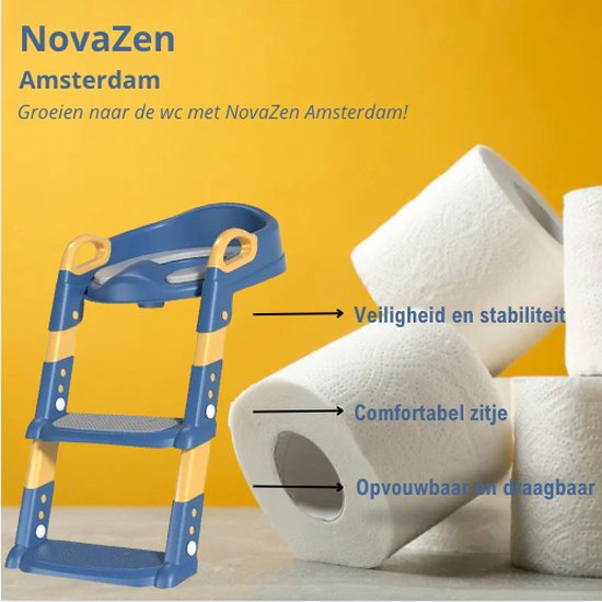 NovaZen Amsterdam WC Verkleiner met Trapje - Opvouwbaar en Verstelbaar ...