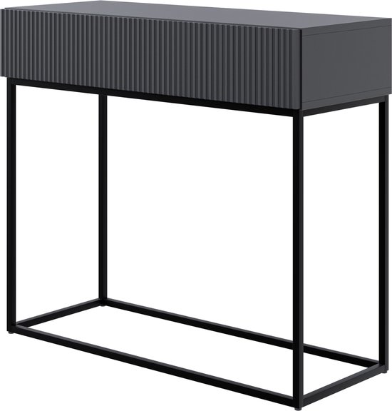 Selsey - VELDIO - Console met lade en zwarte poten - 90 cm - zwart | bol