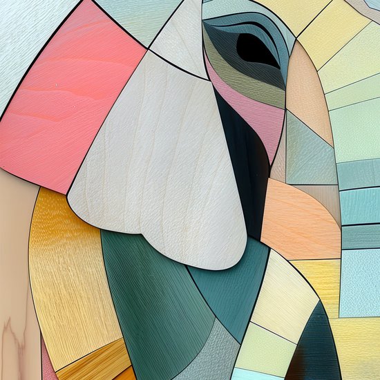 Graphic Message - Schilderij op Canvas - Olifant Houtlook Print ...