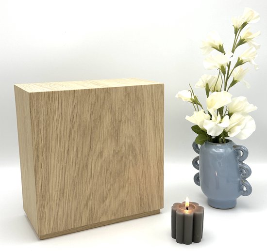 De Houten Urn - Grote Urn Modern Rechthoek Eikenhout - Urnen - Grote ...