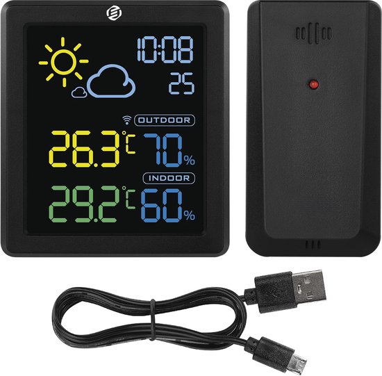Equivera Weerstation Binnen en Buiten - Weerstation - Draadloos ...