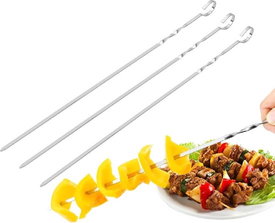 Set van 5 Roestvrijstalen Barbecue Spiesen voor Perfect Grillen | bol