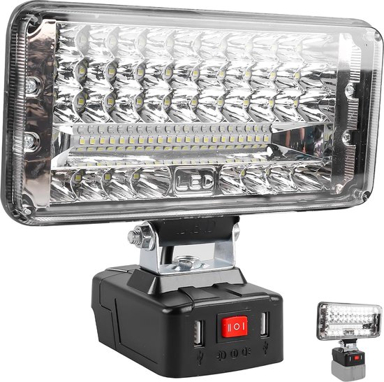 Draadloze 7 Inch Acculamp - 48 W LED-werklamp - Draaibaar en Draagbaar ...