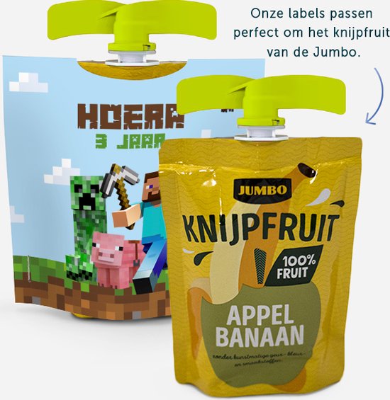 Wikkel voor knijpfruit pixel game - traktatie 3 jaar - 10 stuks | bol