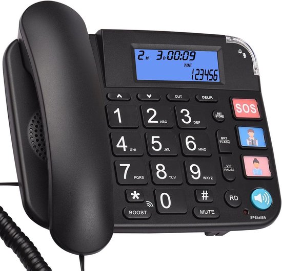 Senioren Grote Toetsen Huistelefoon - Bedraad Vaste Telefoon Big Button ...