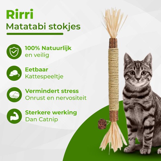 Rirri Matatabi Stokjes Kat - 5 Stuks - Catnip - Kattenkruid ...
