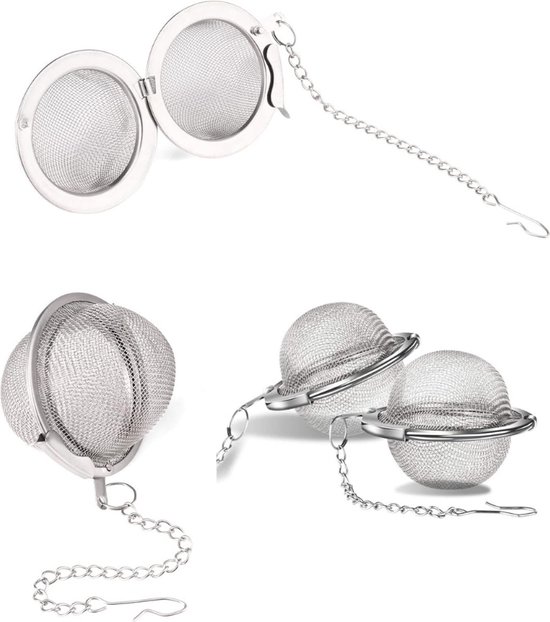 Premium Theefilter Set Van 2 – Food Grade Stalen Theezeef Met Verlengde ...
