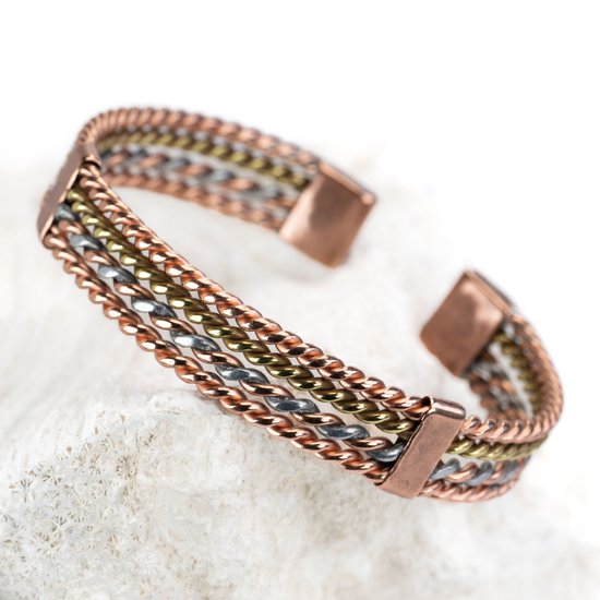 DEVA Loves - Koperen Magneet Armband - Drie Kleur - Vier Strengen | bol