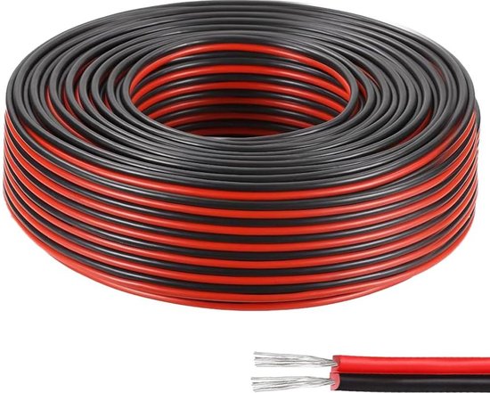 22AWG elektrische draad 30 meter - 2-aderige kabel - 2-polige siliconen ...
