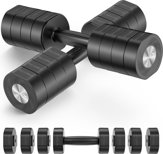 Dumbbells/Gewichten Verstelbare halter set van 2 - 1-4 kg gewichten ...