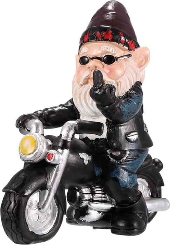 Grappige Tuinkabouter op Motorfiets - Tuindecoratie - Geschikt voor ...