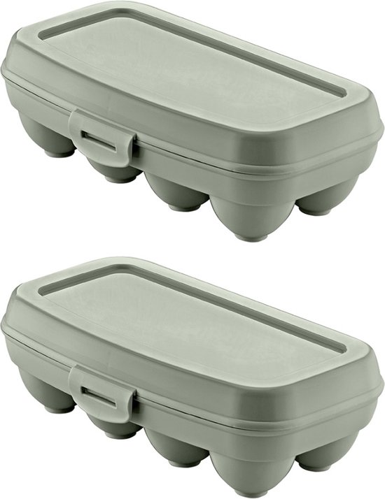 Eierdozen groen - Set van 2 stuks - Kunststof eierhouder - Koelkast ...