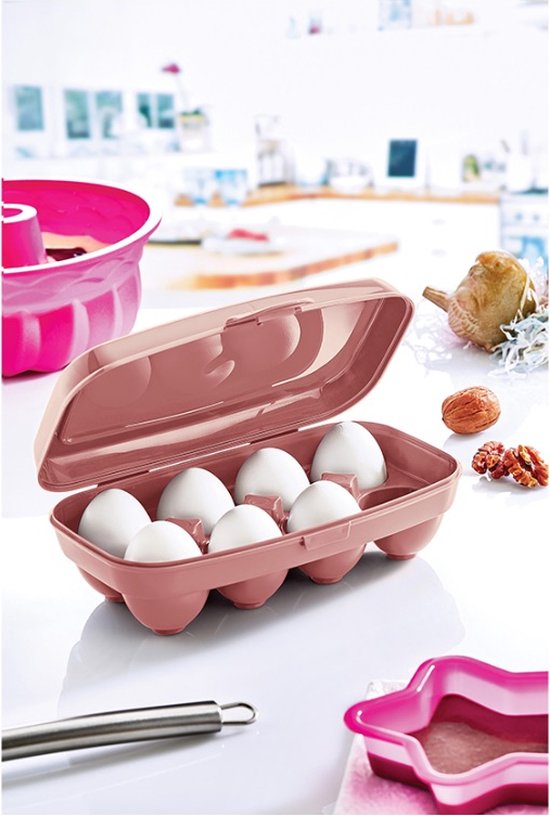 Eierdozen roze - Set van 2 stuks - Kunststof eierhouder - Koelkast ...