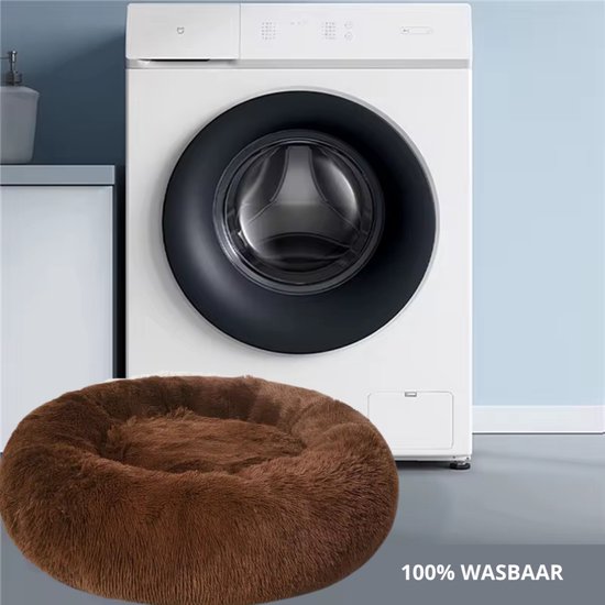 Fluffy Patty Donut Hondenbed - 70cm - Hondenmand - Hondenkussen - Bruin ...