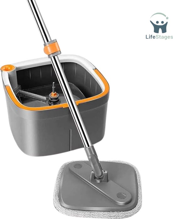 LifeStages - Dwijl en Emmer Set - Vloerwisser Dweilset Spin Mop en ...