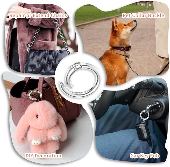 12 STKS Metalen Lente Platte O Ringen Clip Sleutelhangers Gesp Snap ...