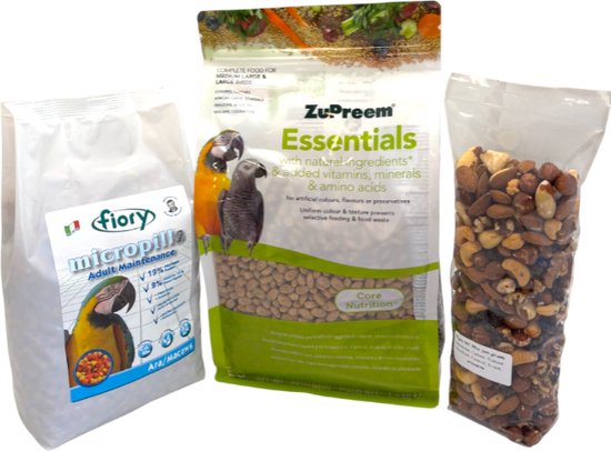Voerpakket Ara - Papegaaienvoer Ara - Zupreem - Fiory - Notenmix - | bol