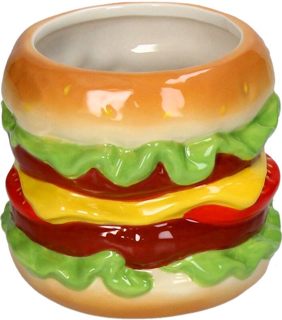 Planter Hamburger Stoneware Multi 12.3x12.3x10.4cm | bol