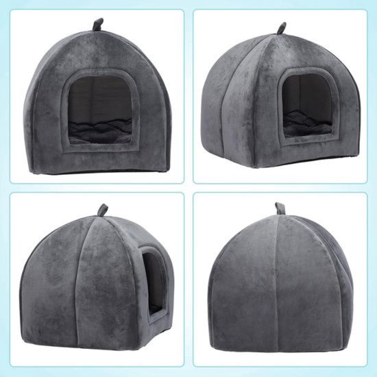 Gezellige opvouwbare kattenmand grijs - warm wasbaar - modern design ...