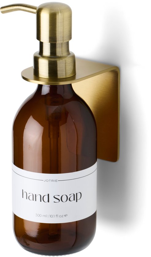 Handzeepdispenser + Roestvrij Staal Wandhouder Set | 500ml | Gouden ...