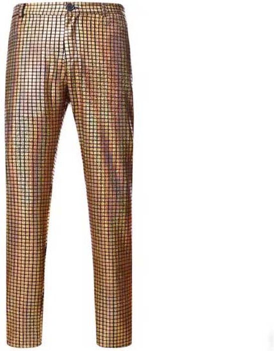 Sprankelende glitter Party Broek - Goud - Feest - Gouden Pak - Unisex | bol