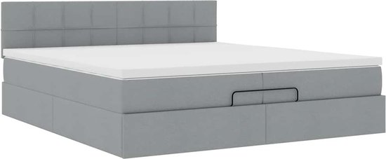 vidaXL - Ottoman - bed - met - matras - 200x200 - cm - stof ...