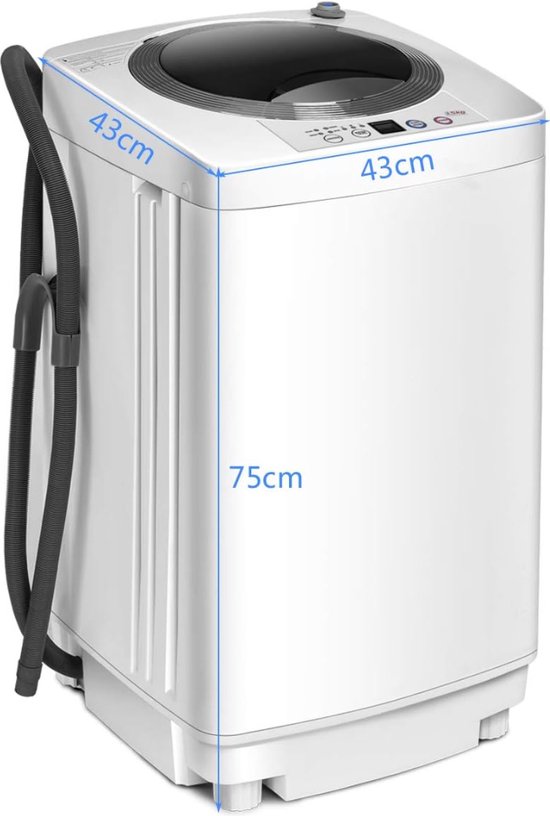 DD® Mini Wasmachine - Centrifuge - 6 Programma's - 43cm x 43cm x 75cm | bol