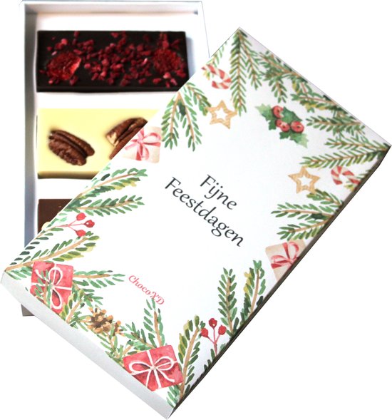 Kerst Chocolade repen - Fijne feestdagen cadeau - Christmas chocolate ...