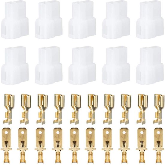 Set van 20 platte stekkers - T type 2-pins netdruppelconnector ...